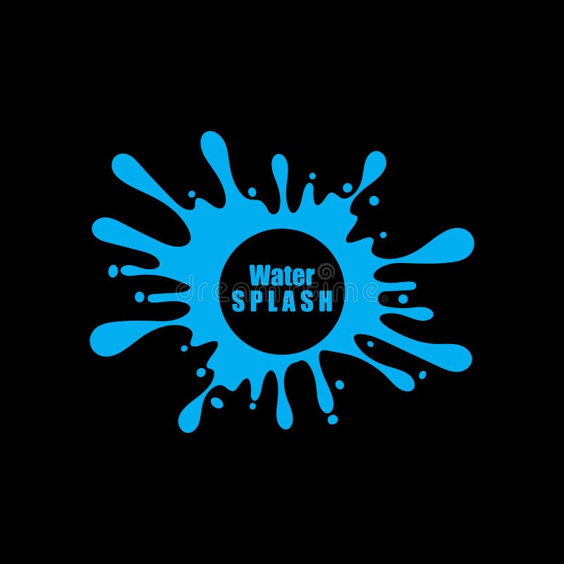 Water Splash Blue Color Circle Template on Black Background Vector ...