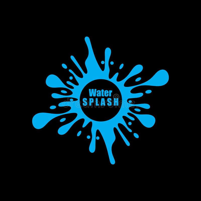 Water Splash Blue Color Circle Template on Black Background Vector ...