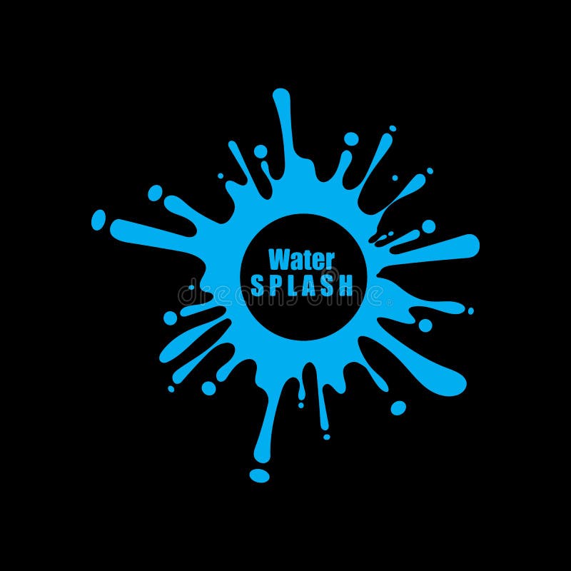 Water Splash Blue Color Circle Template on Black Background Vector ...