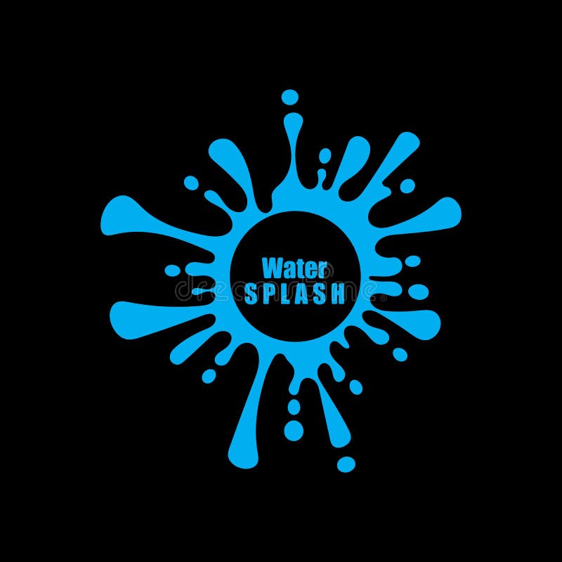 Water Splash Blue Color Circle Template on Black Background Vector ...