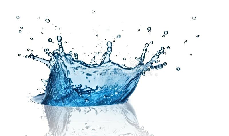 Water Splash in Blue Isolated on White Background Creating Using Generative AI Tools Stock ...