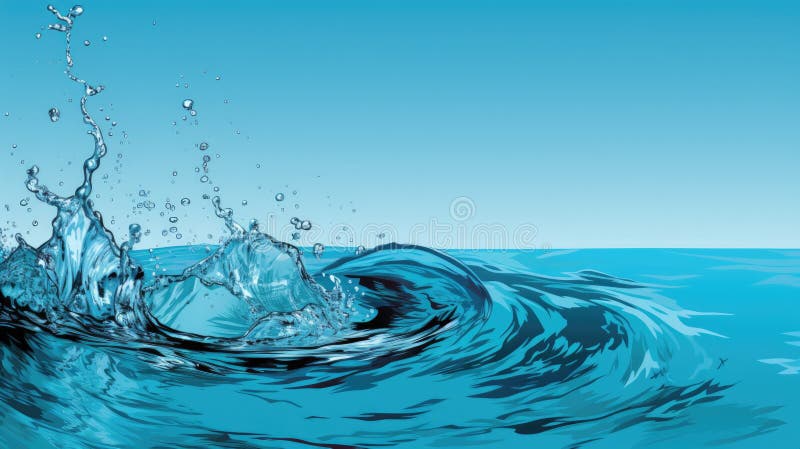 Water Splash with Blue Sky Background, AI Stock Illustration ...