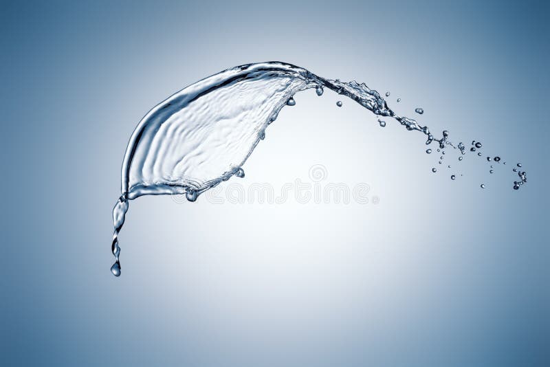 Water Splash on Blue To White Gradient Background Stock Image - Image ...