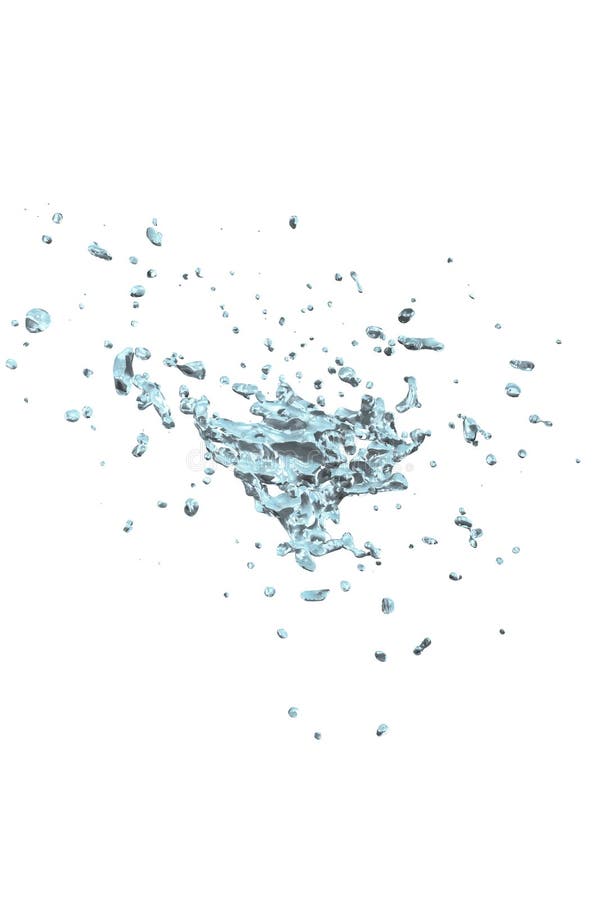 Water Splash in Blue Translucent Color, Isolated on White Background ...