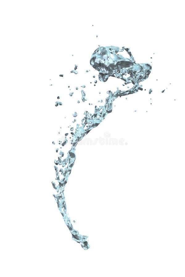 Water Splash in Blue Translucent Color, Isolated on White Background ...