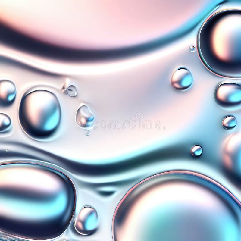 Water Splash and Bubble.Abstract Blue Circle Water Drop Ripple. AI ...