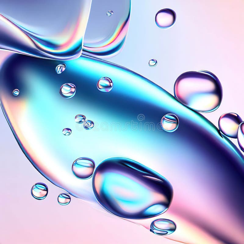 Water Splash and Bubble.Abstract Blue Circle Water Drop Ripple. AI ...