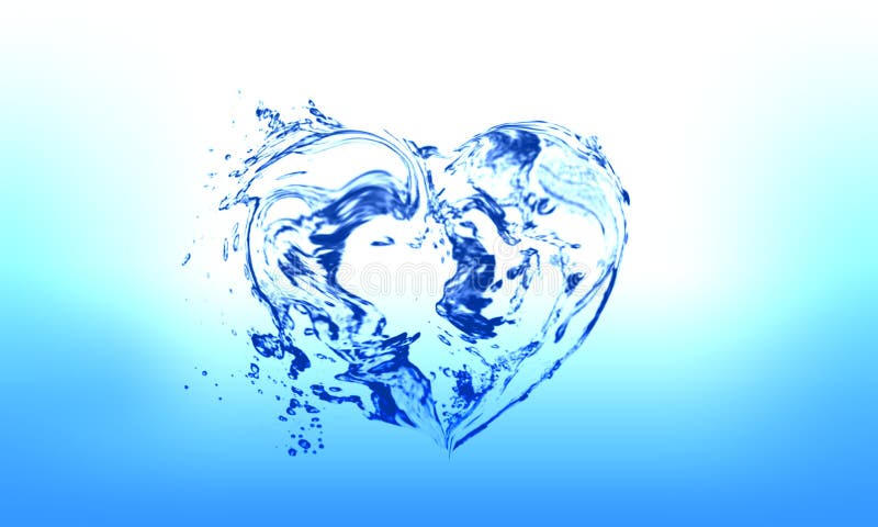 Water Splash or Bubbles on Blue with Heart. Water Textured Background ... Water Splash or Bubbles on Blue with Heart. Water Textured Background ...