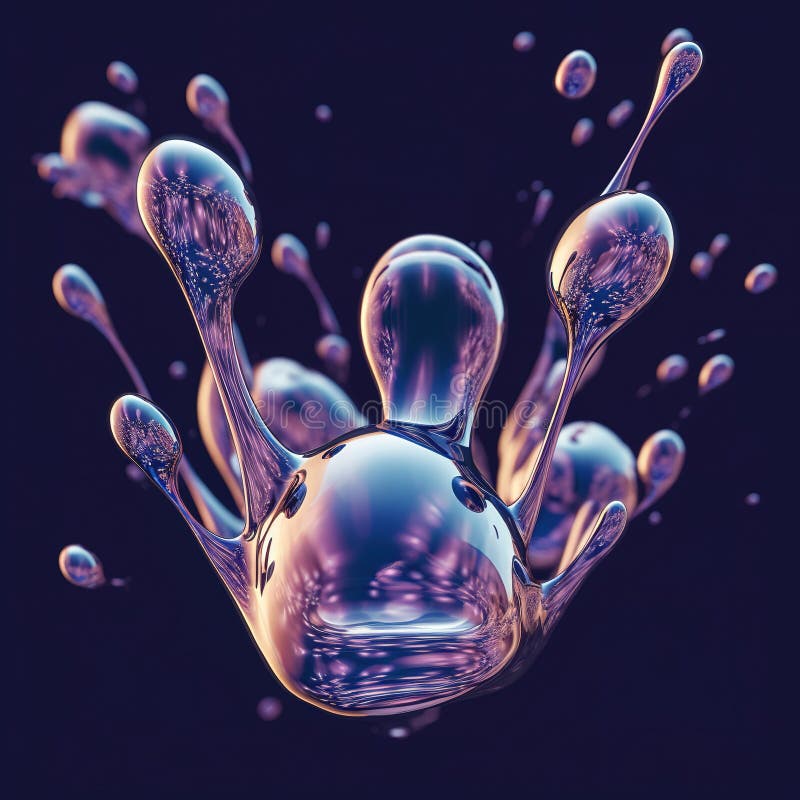 Water Splash with Bubbles Isolated on Black Background. Stock ...