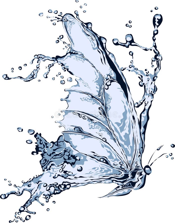 Water Splash And Butterflies Canvas Wall Art Dynamic Water Splas...