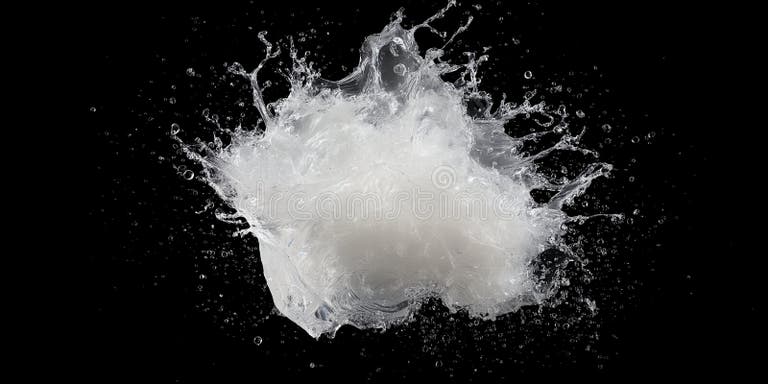 Water Splash Captured Against a Black Background Highlighting Motion ...