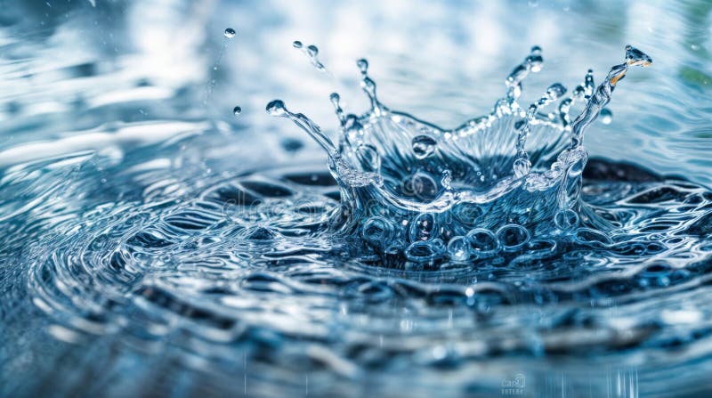 Water Splash Captured in Motion Close-up Stock Illustration ...