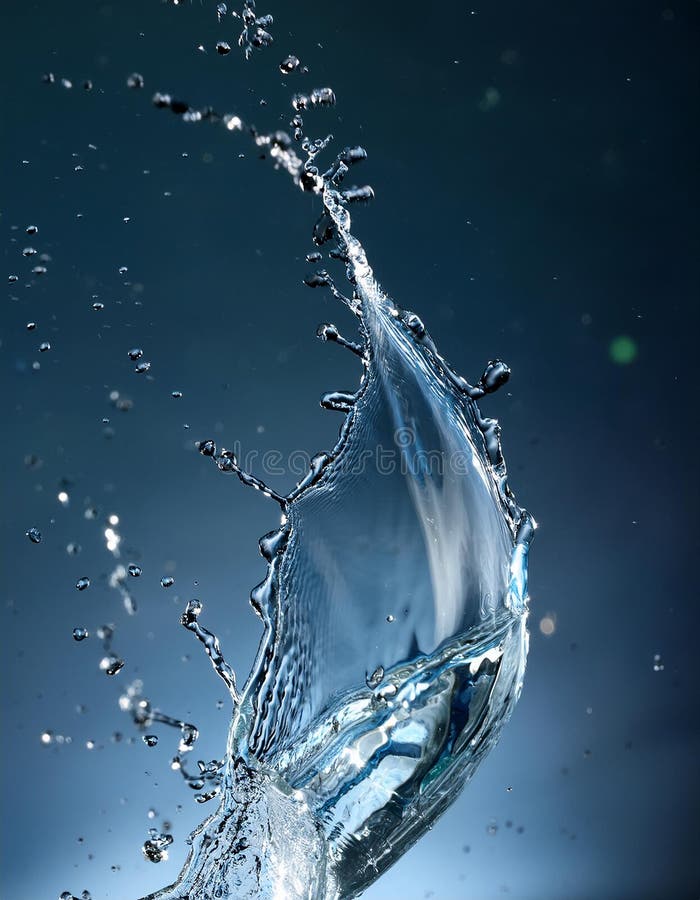 Water Splash Capturing the Essence of Motion. Clear Blue Liquid Stock ...