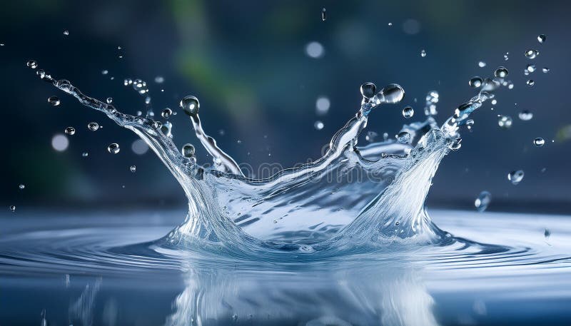 Water Splash Capturing the Essence of Motion. Clear Blue Liquid Stock ...