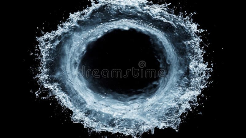 Water Splash Circle Abstract Blue Texture on Black Background Stock ...