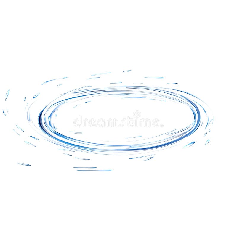 Water Splash Circle with Drops from Top View Isolated on White. 3d ...