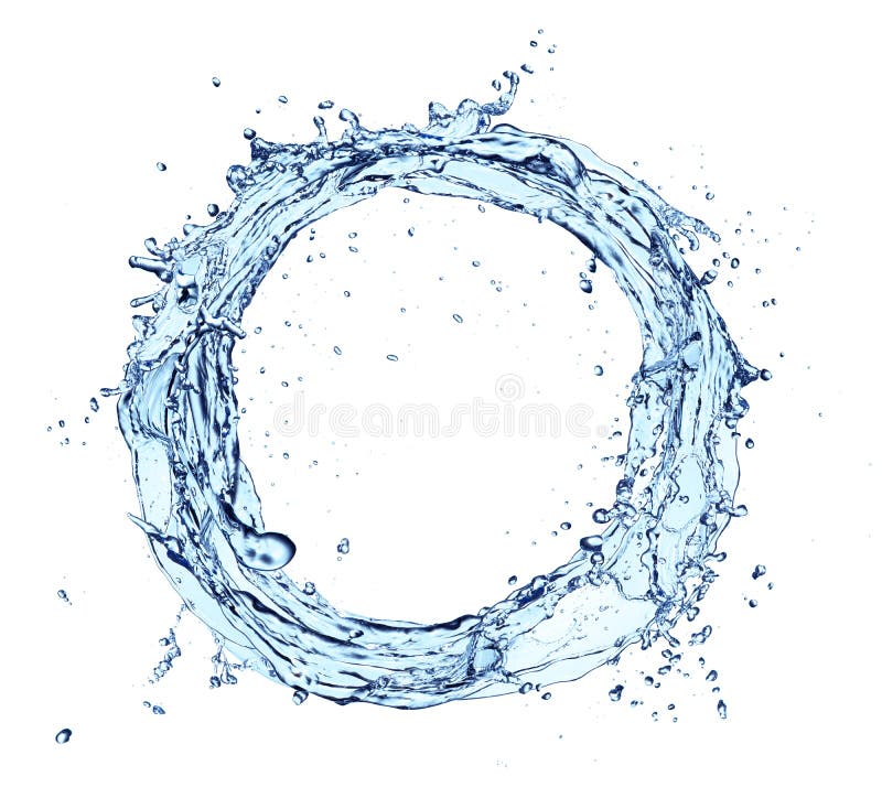 Water Splash Circle Isolated on White Background Stock Image - Image of ...