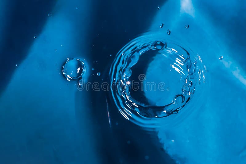 Water Splash Close-up. Drop of Water. Blue Water Drop. Falling Water ...