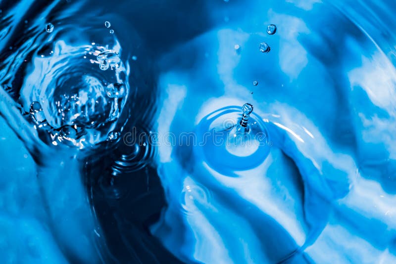 Water Splash Close-up. Drop of Water. Blue Water Drop. Falling Water ...