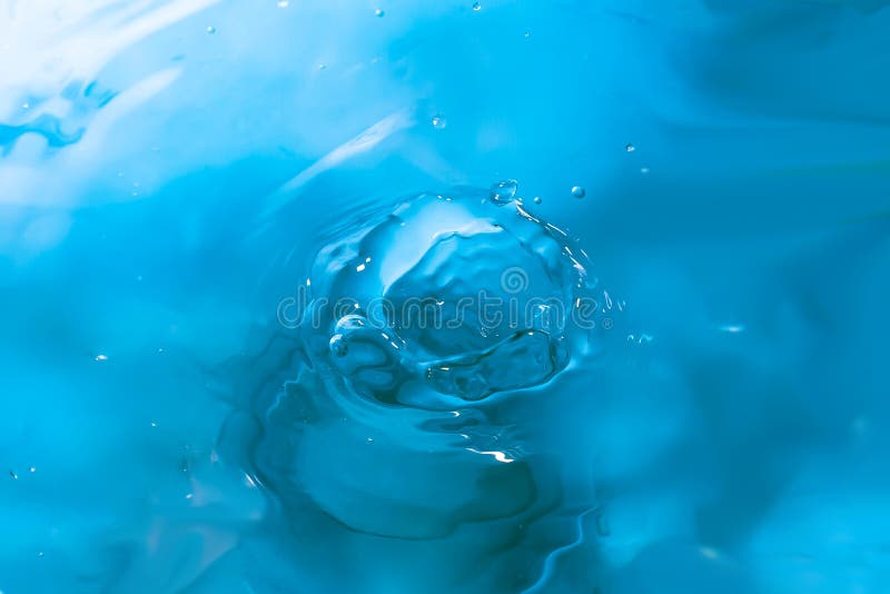 Water Splash Close-up. Drop of Water. Blue Water Drop. Falling Water ...