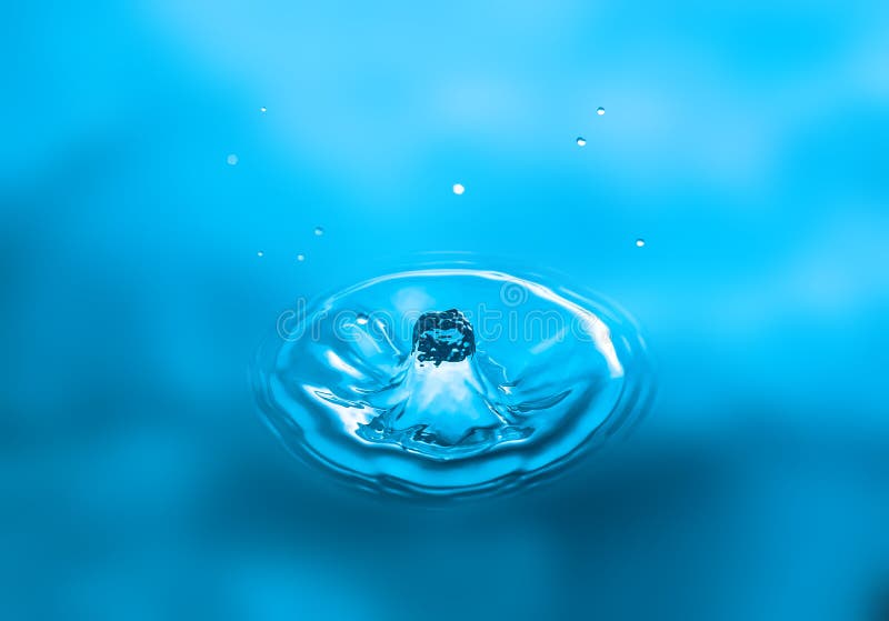 Water Splash Close-up. Drop of Water. Blue Water Drop. Falling Water ...