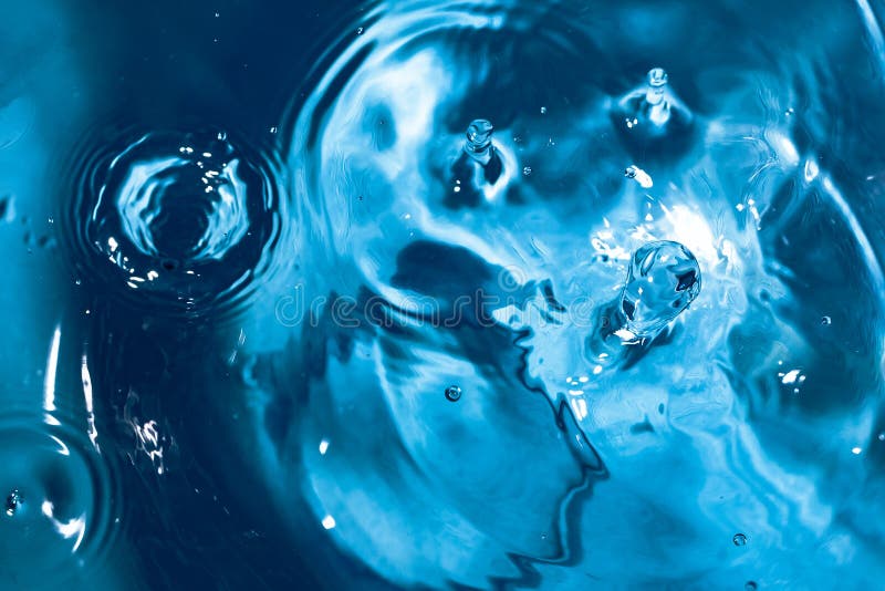 Water Splash Close-up. Drop of Water. Blue Water Drop. Falling Water ...