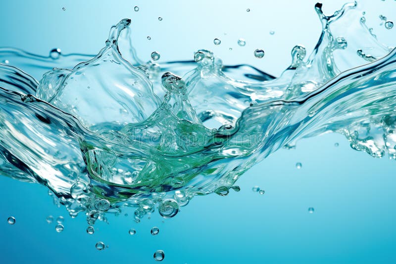 Water Splash Close-up. a Flowing, Disintegrating Colored Liquid. AI ...