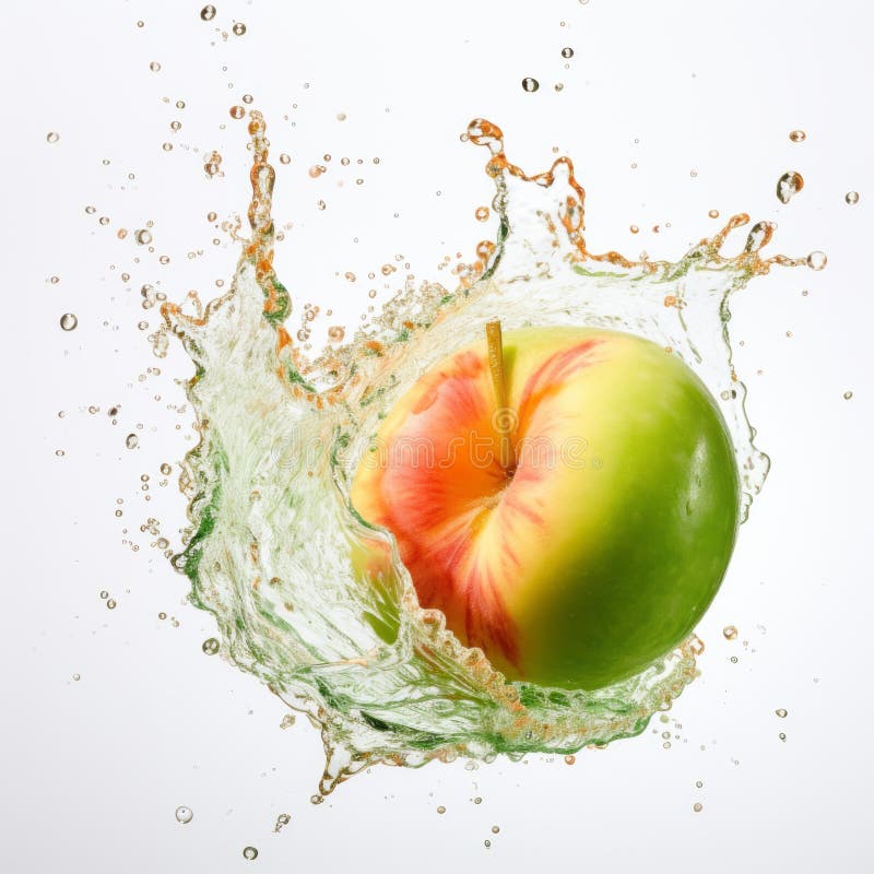 Vibrant Apple Splash Art with Organic Shapes and Subtle Details Stock ...