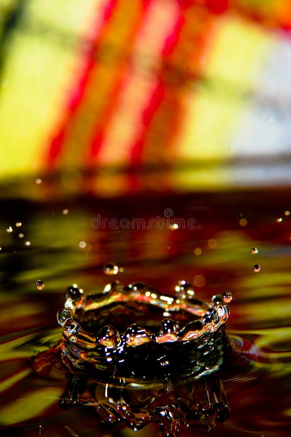 Water Splash in Color with a Drop of Water Stock Photo - Image of crown ...