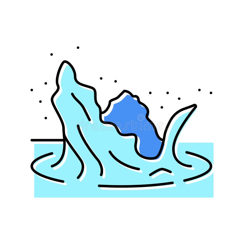 Water Splash Color Icon Vector Illustration Stock Vector - Illustration ...