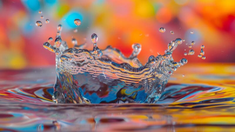 Colorful Surface with Water Droplets Close-Up Stock Image - Image of ...