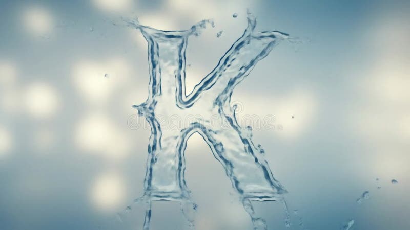 Water Splash Creating Letter K in Midair with Dynamic Motion and Clear ...