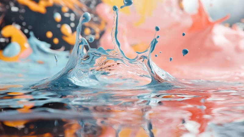 Water Splash Crown Abstract Art Colorful Background Stock Illustration ...