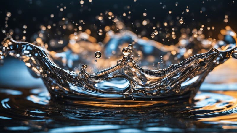 Water Splash in Water a Crown Made of Water Stock Illustration ...