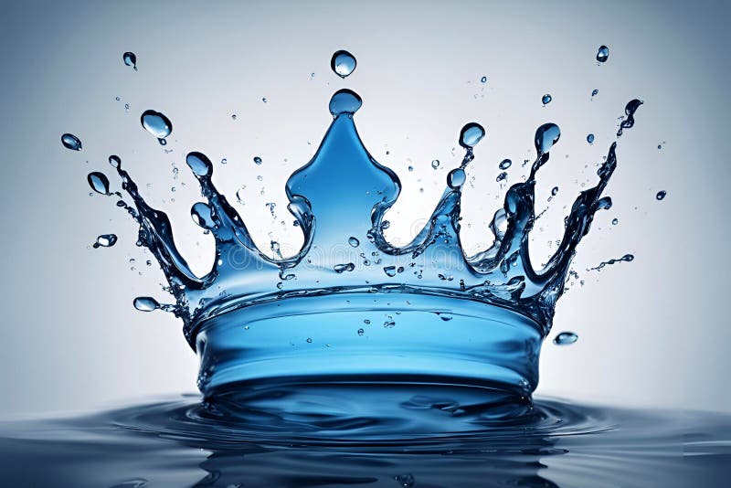Water Splash in Crown Shape and Falling Drops. Stock Illustration ... Water Splash in Crown Shape and Falling Drops. Stock Illustration ...