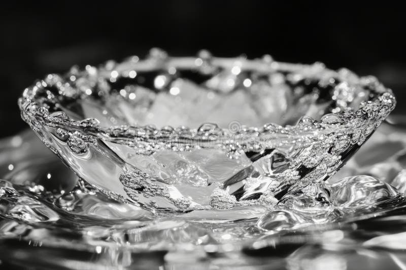 Water Splash Crown. Stunning Crown-Shaped Water Formation in Black and ...