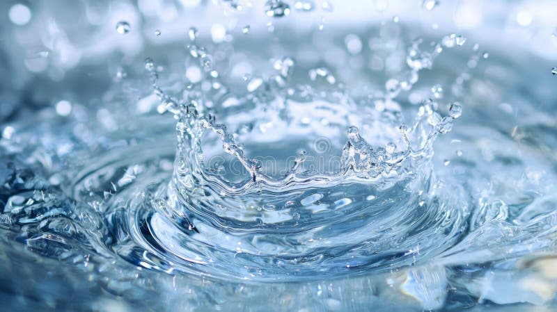 Water Splash in Crystal Clear Blue Liquid Stock Image - Image of wave ...