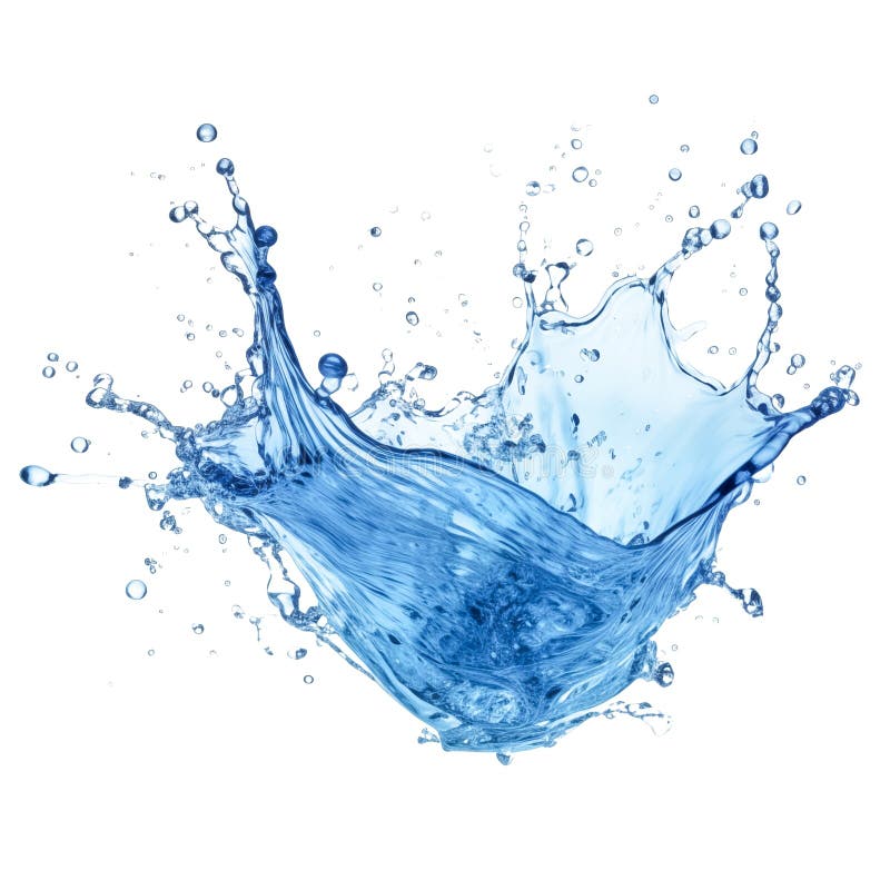 Water Splash is Cut Out on a White or Transparent Background. Water ...