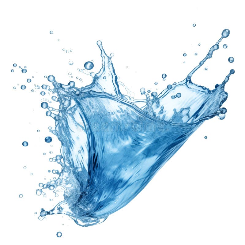 Water Splash is Cut Out on a White or Transparent Background. Water ...