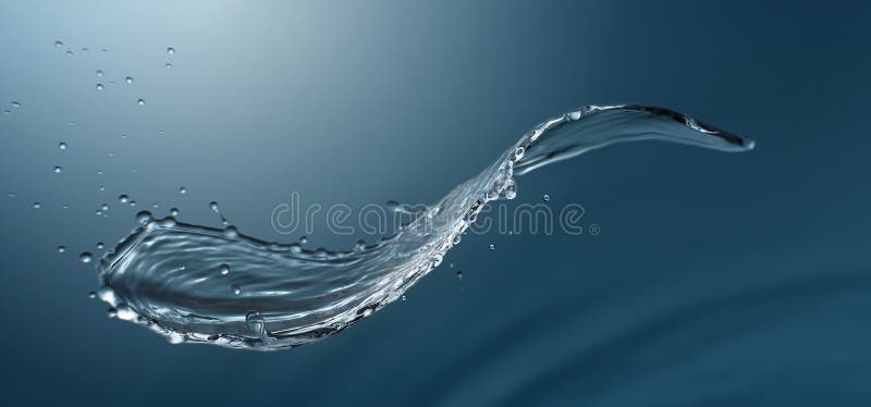 Macro Water Splash on Black Background Stock Illustration ...