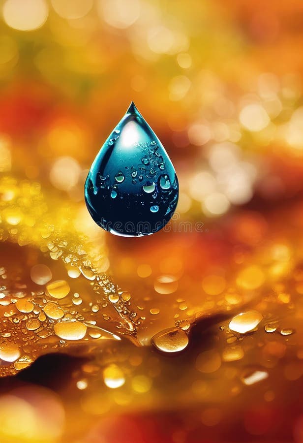 Water Splash and Water Drop on Abstract Color Background. Digital Art ...