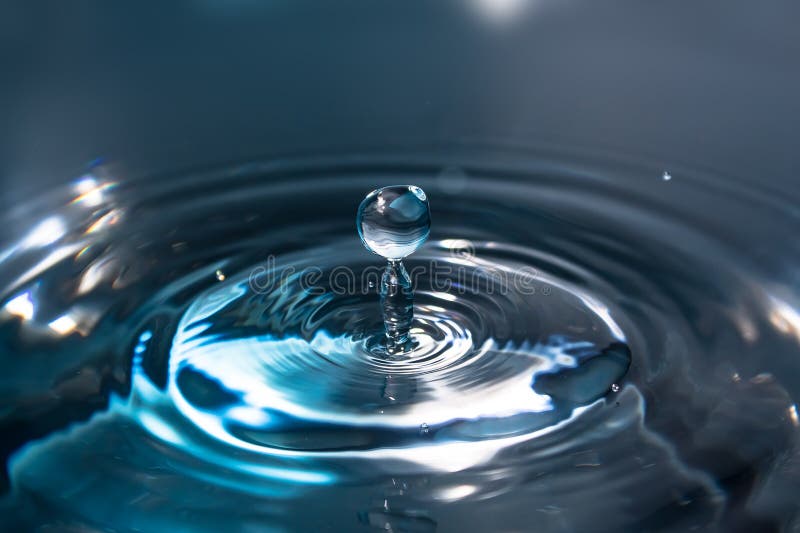 Water Splash or Drop. Water Splash Close-up. Blue Water Drop Stock ...
