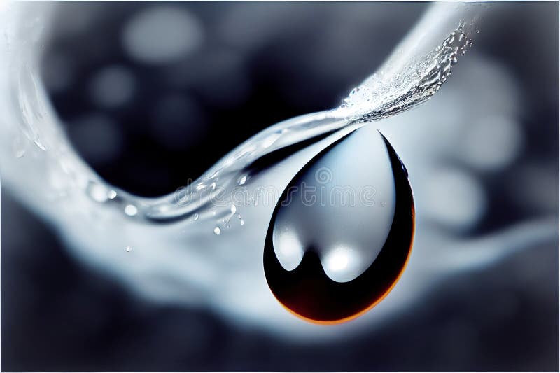 Water Splash and Water Drop. Digital Art. Stock Illustration ...