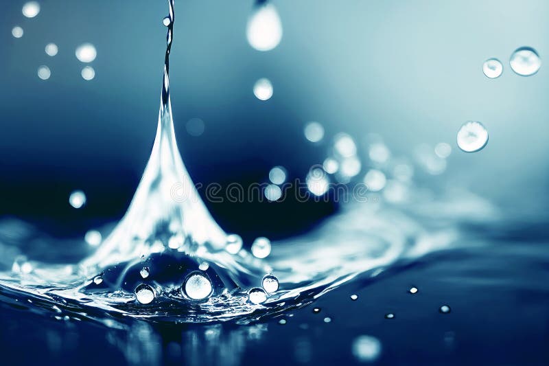 Water Splash and Water Drop. Digital Art. Stock Illustration ...