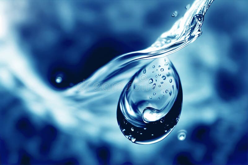 Water Splash and Water Drop. Digital Art. Stock Illustration ...