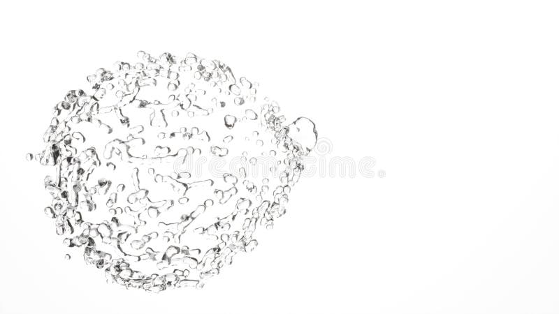 Water Splash Drop Liquid Collider on White Bg 3d Stock Illustration ...