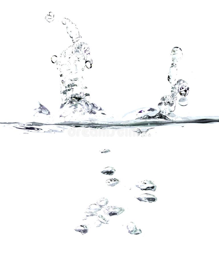 Water Splash and Drop on White Background Stock Photo - Image of macro ...