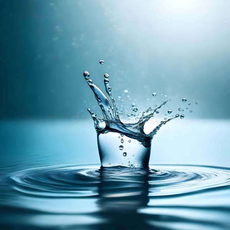 Water Splash with Droplets - Ai Generated Image Stock Illustration ...