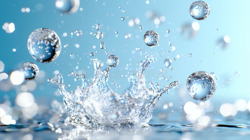 Water Splash with Droplets Creates Dynamic and Refreshing Visual Effect ...