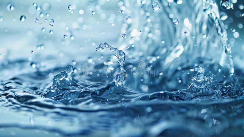 Water Splash with Droplets in Mid-air Stock Image - Image of midair ...